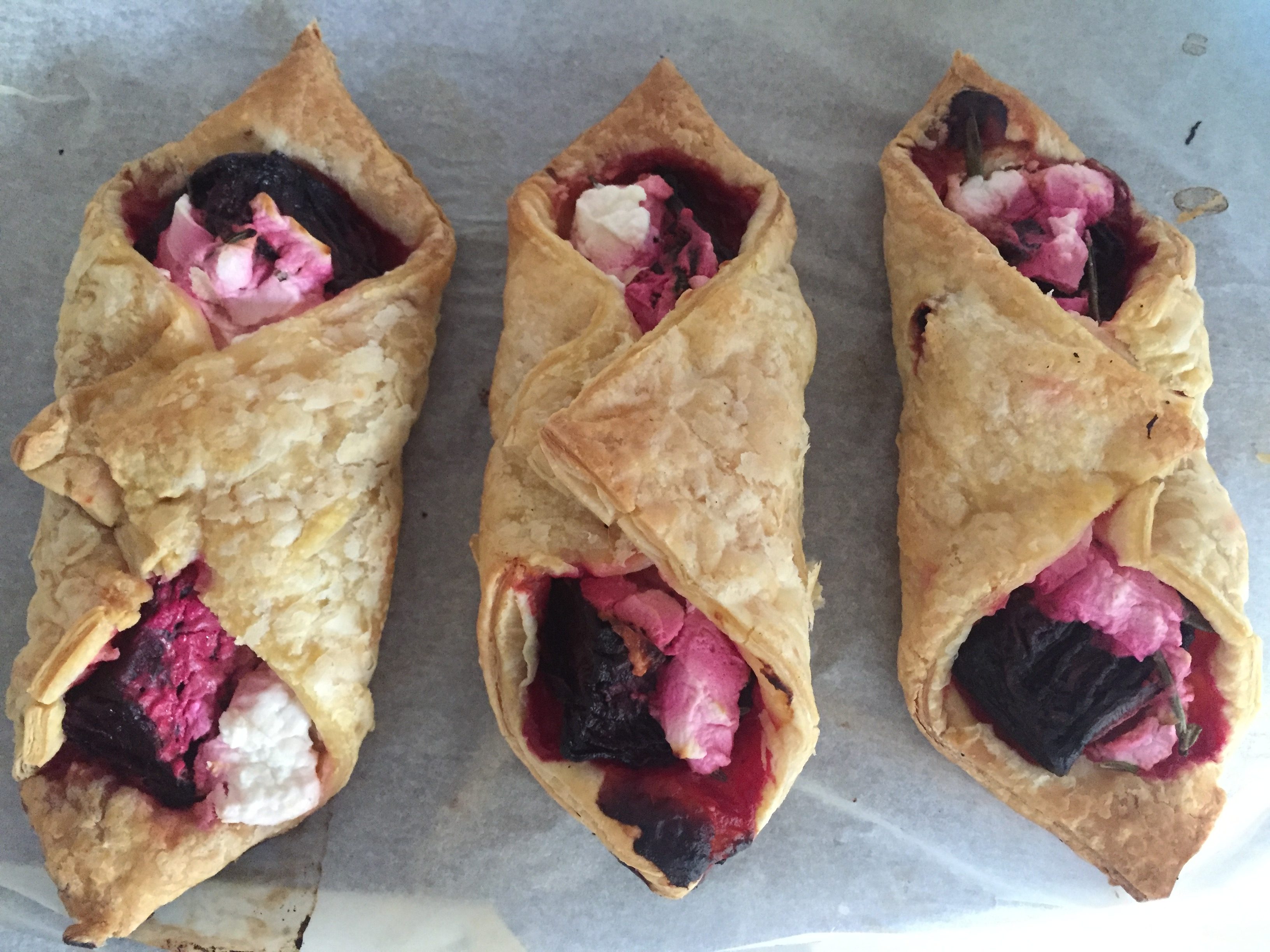 Beetroot and Goat’s Cheese Mini Pastries | In Search of Golden Pudding